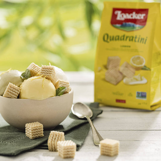 Quadratini Lemon, Crème-Filled Wafer Cookies, 8.82 oz. Bag – LoackerUSA
