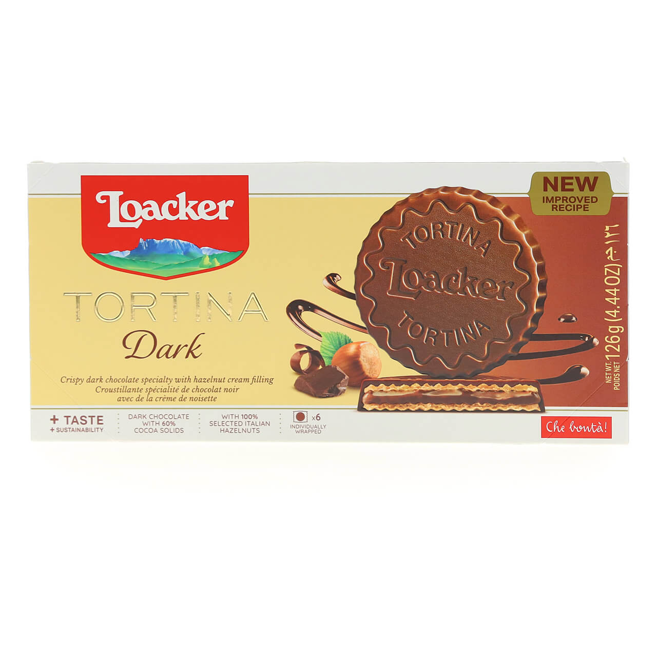 Tortina Dark, Chocolate Coated Wafer Specialty, 4.44 oz. Box – LoackerUSA