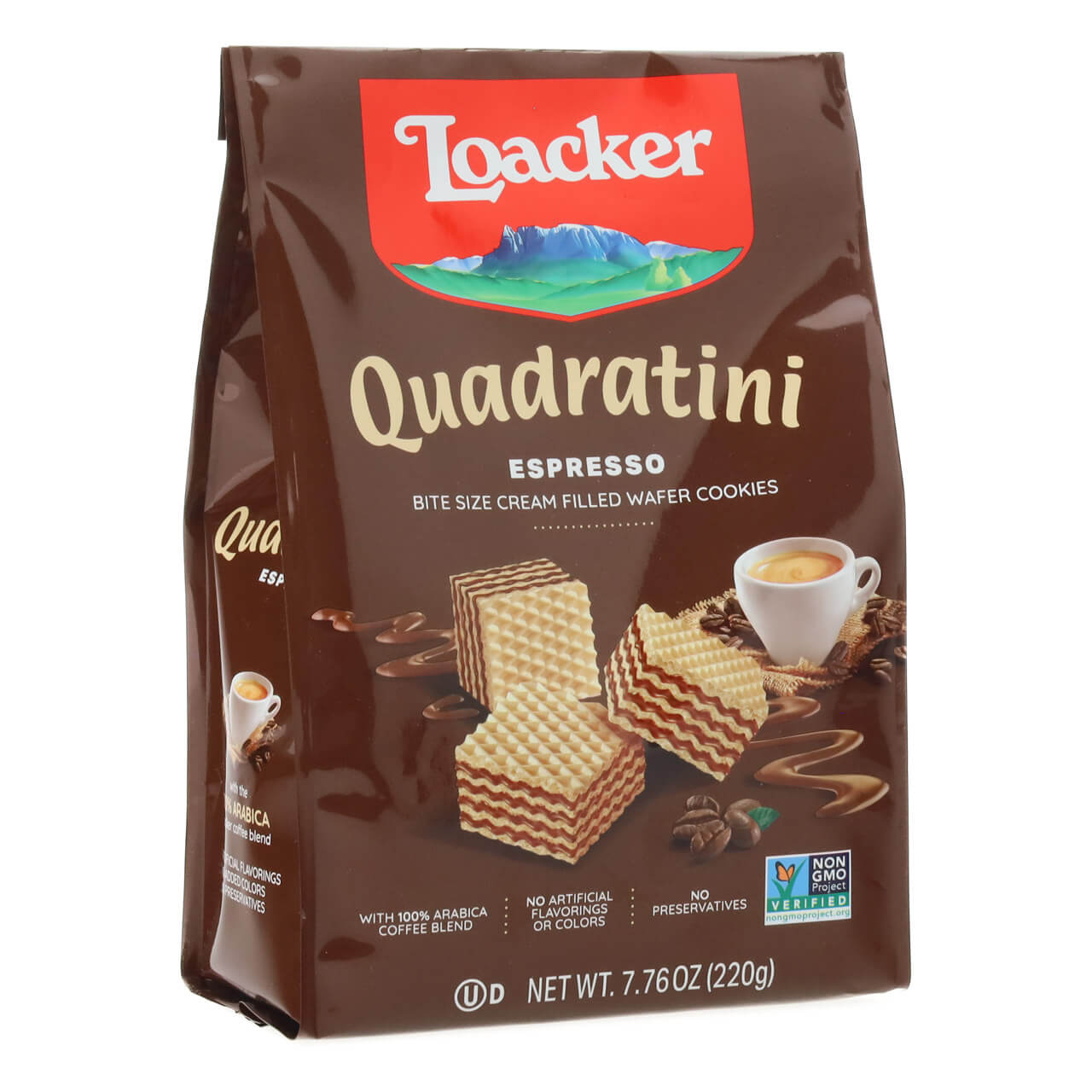 Quadratini Espresso, Creme-Filled Wafer Cookies, 7.76 oz. Bag – LoackerUSA
