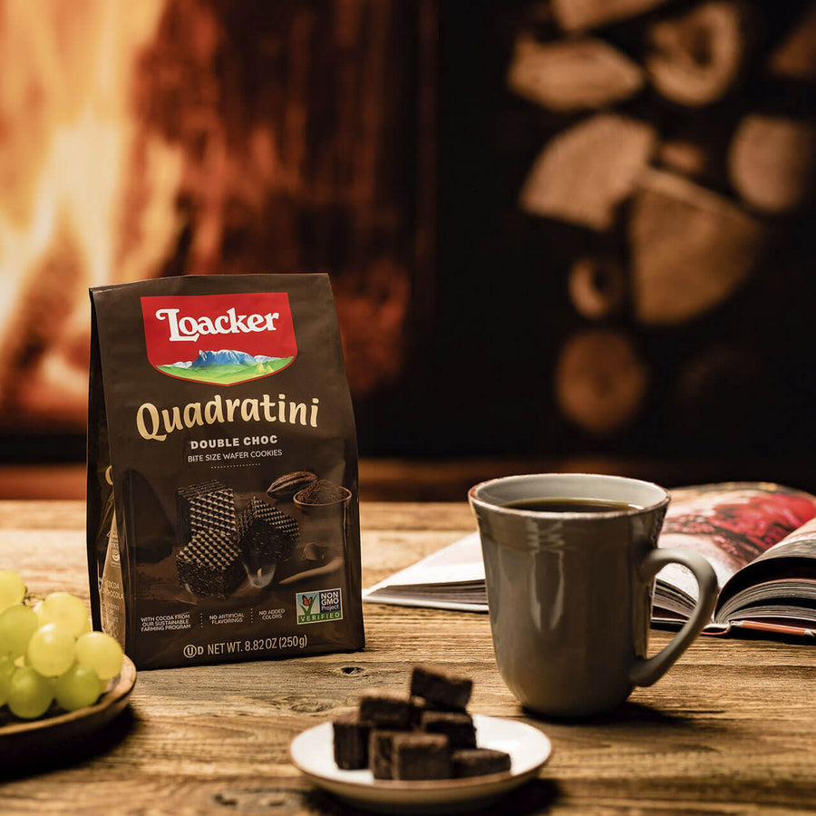 Quadratini Double Chocolate, Creme-Filled Wafer Cookies, 8.82 oz. Bag ...